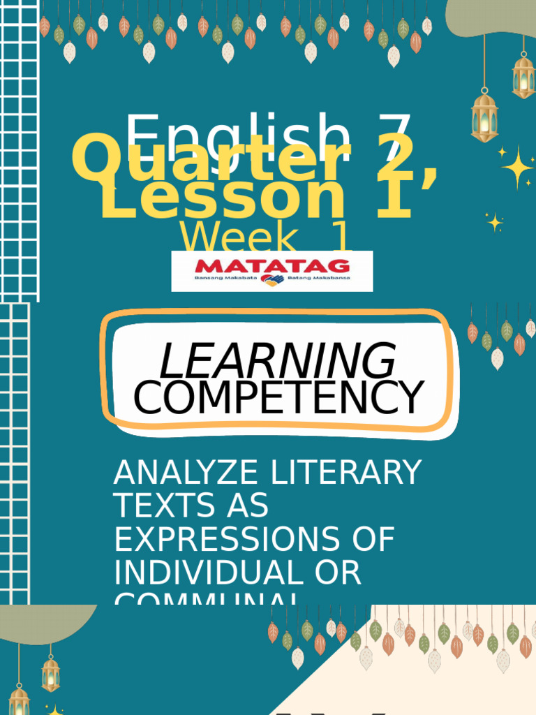 Eng7 q2 Week1 Lesson1 | PDF | Plot (Narrative) | Thought