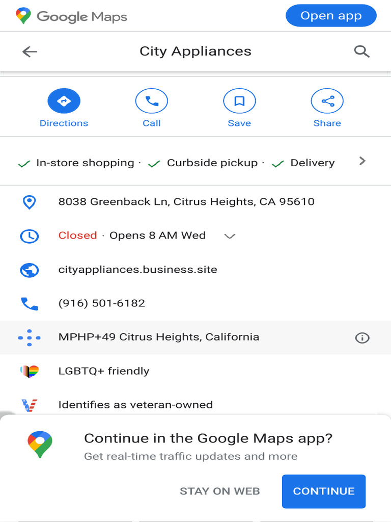 City Appliances - Google Maps | PDF