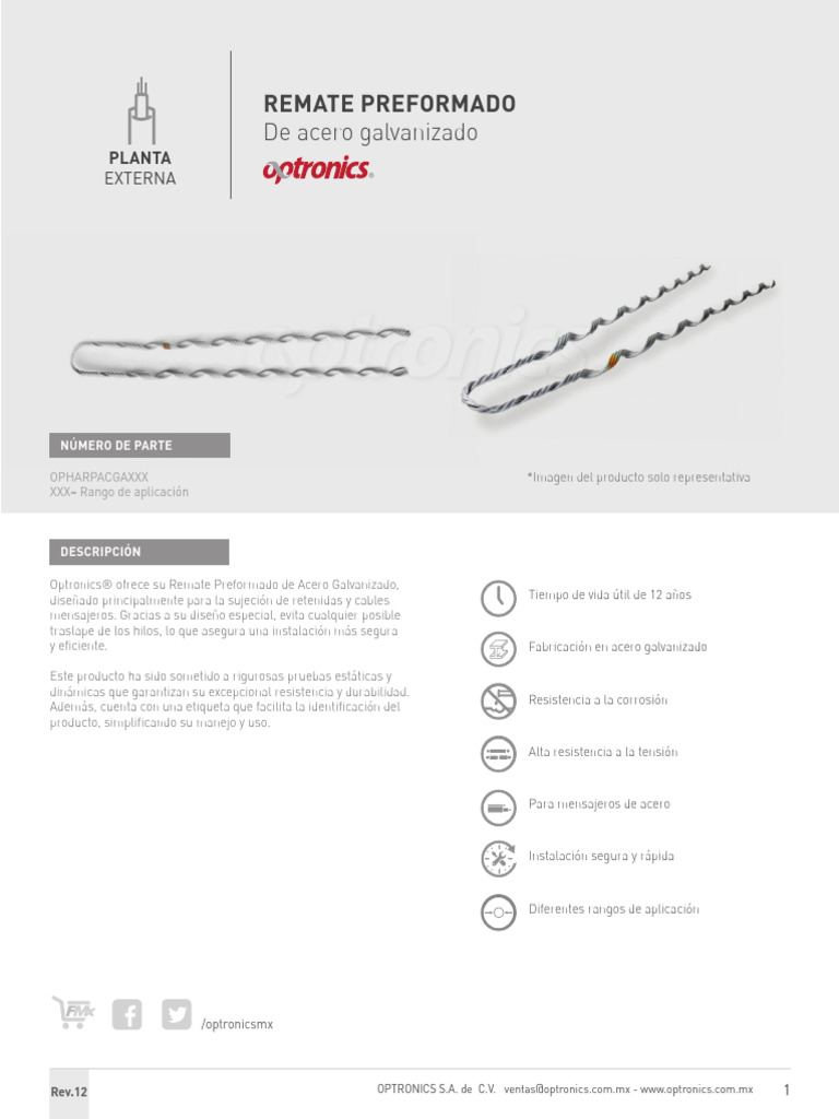 9 Remate Preformado de Acero Galvanizado | PDF | Acero | Cable