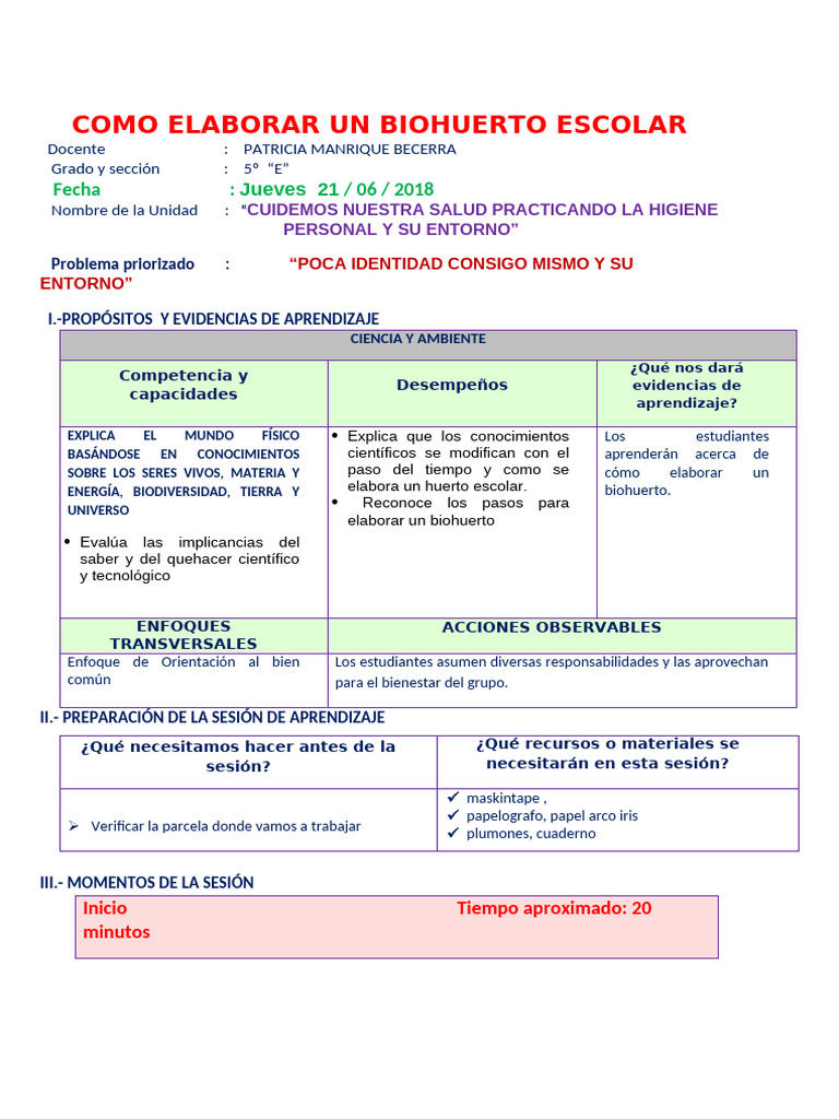 Como Elaborar Un Biohuerto Escolar | PDF | Agricultura ecológica | Siembra