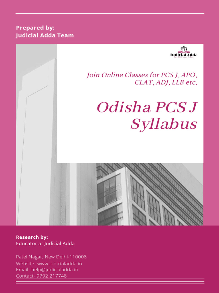 Odisha PCS J Syllabus 2023 Guide | PDF | Justice | Crime & Violence