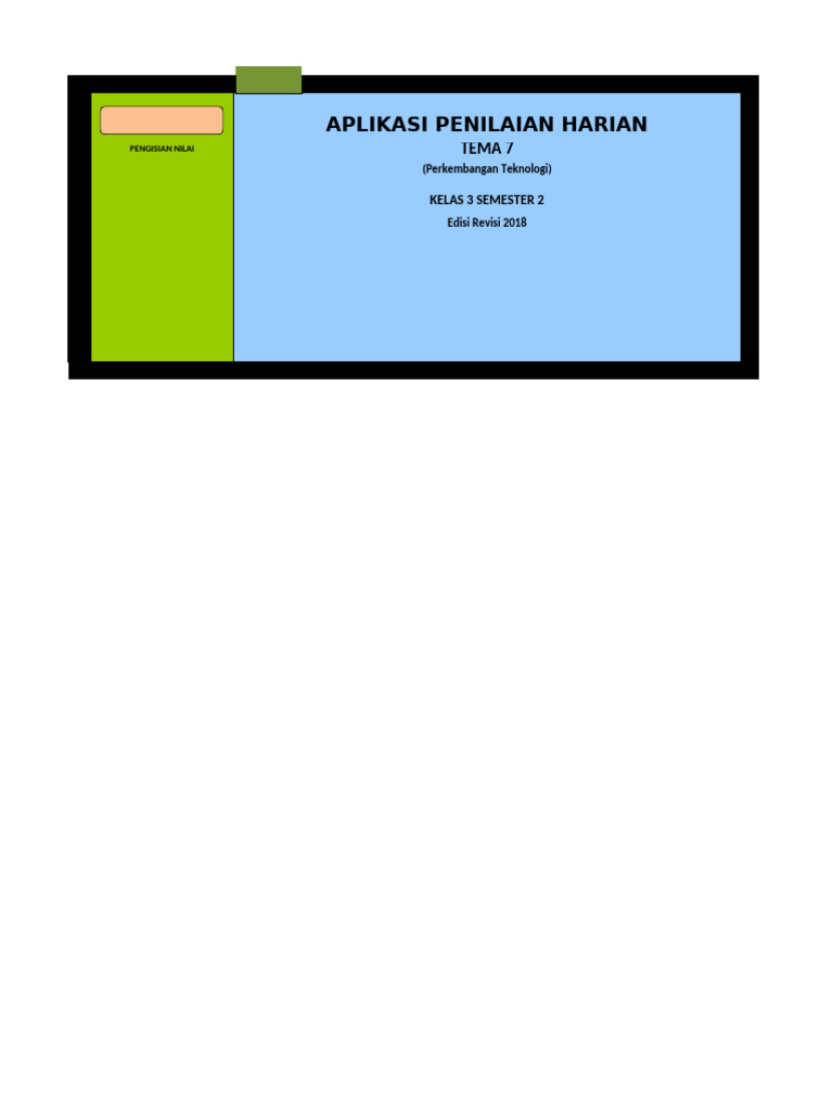 Aplikasi Penilaian Harian KI3 & KI4 Kelas 3 Sem 2 Tema 7 (Tematik) | PDF