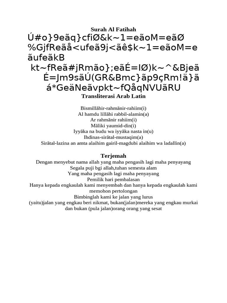 Surah Al Fatihah | PDF