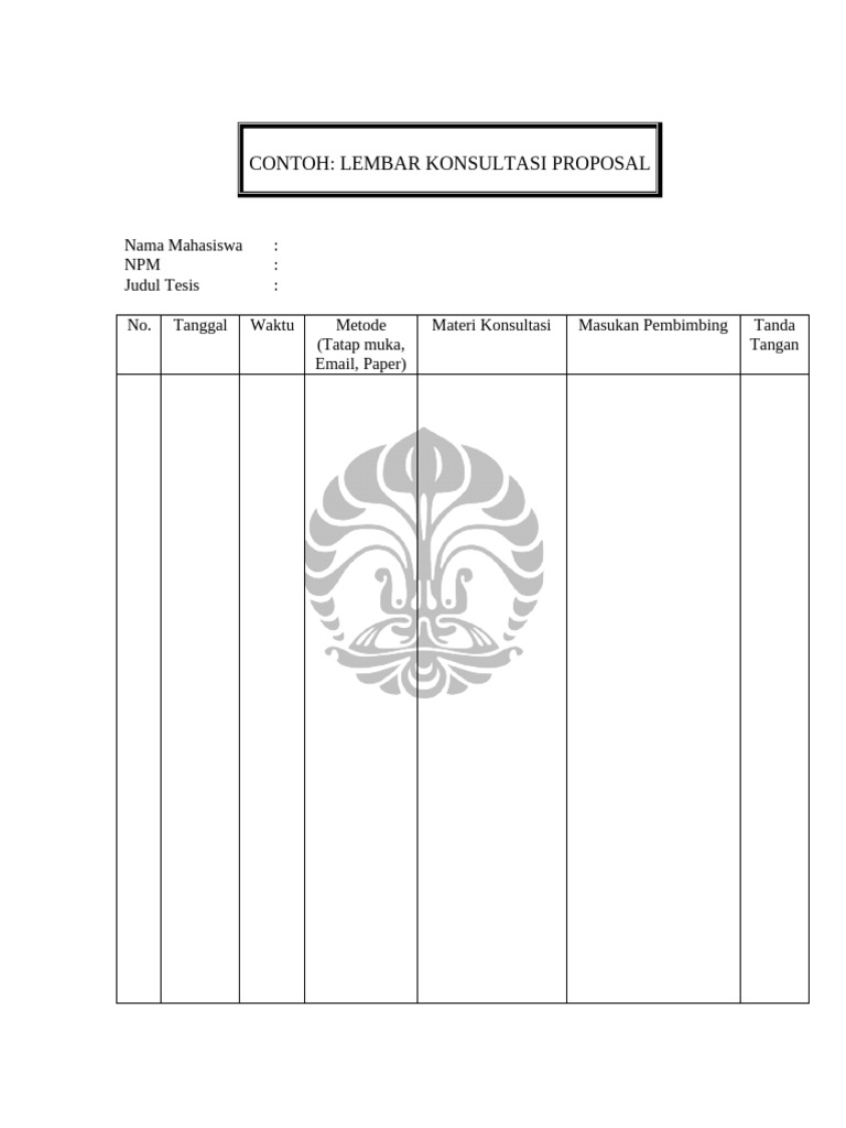 Lembar Konsultasi Proposal Dan Hasil | PDF