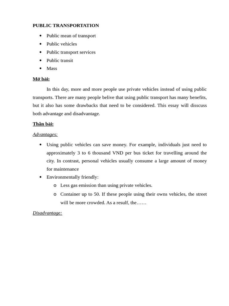Public Transportation | PDF
