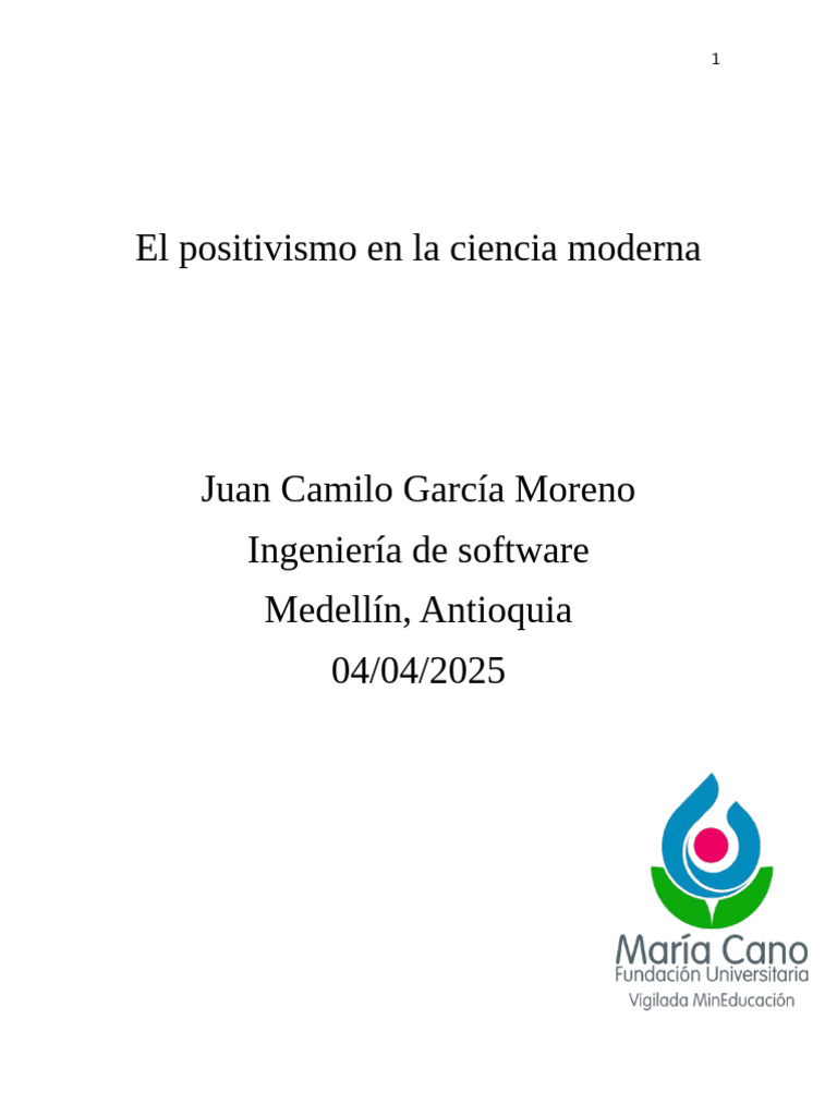 El Positivismo y su Impacto Científico | PDF | Positivismo | Método ...