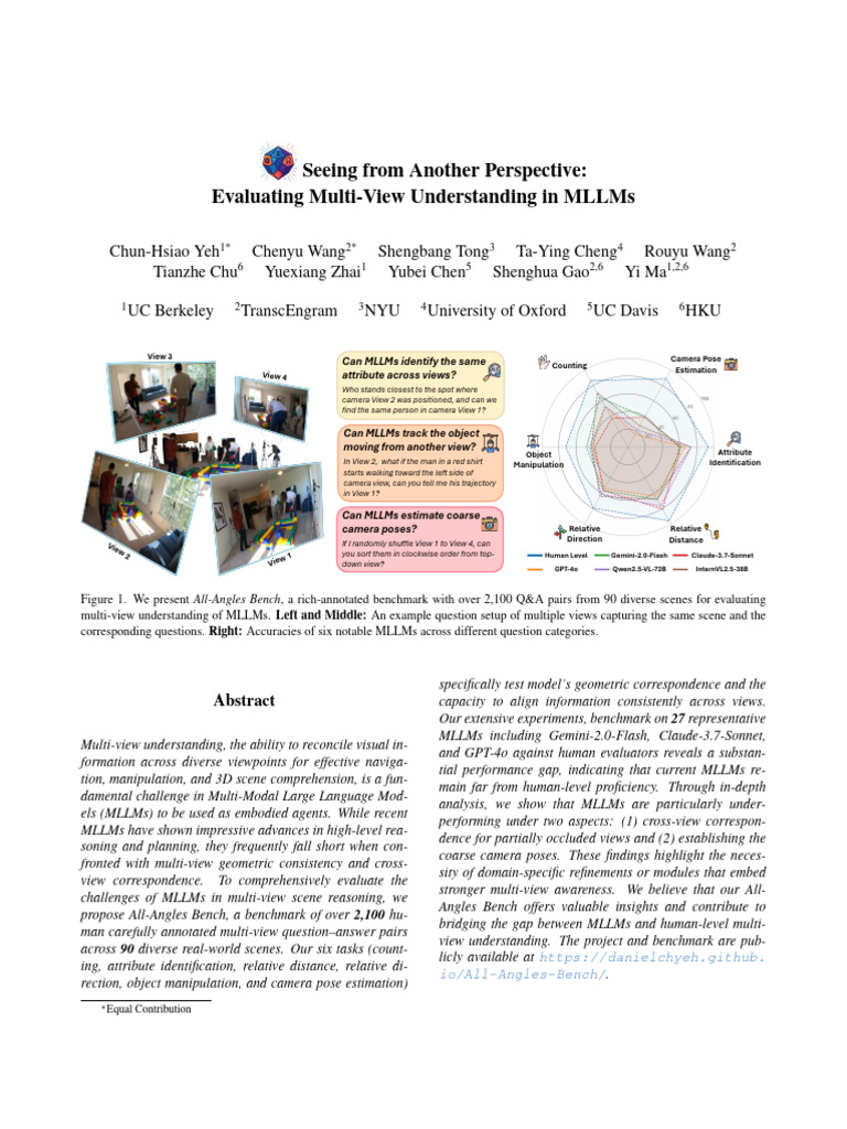 Seeing From Another Perspective: Evaluating Multi-View Understanding in MLLMs | PDF | Camera ...
