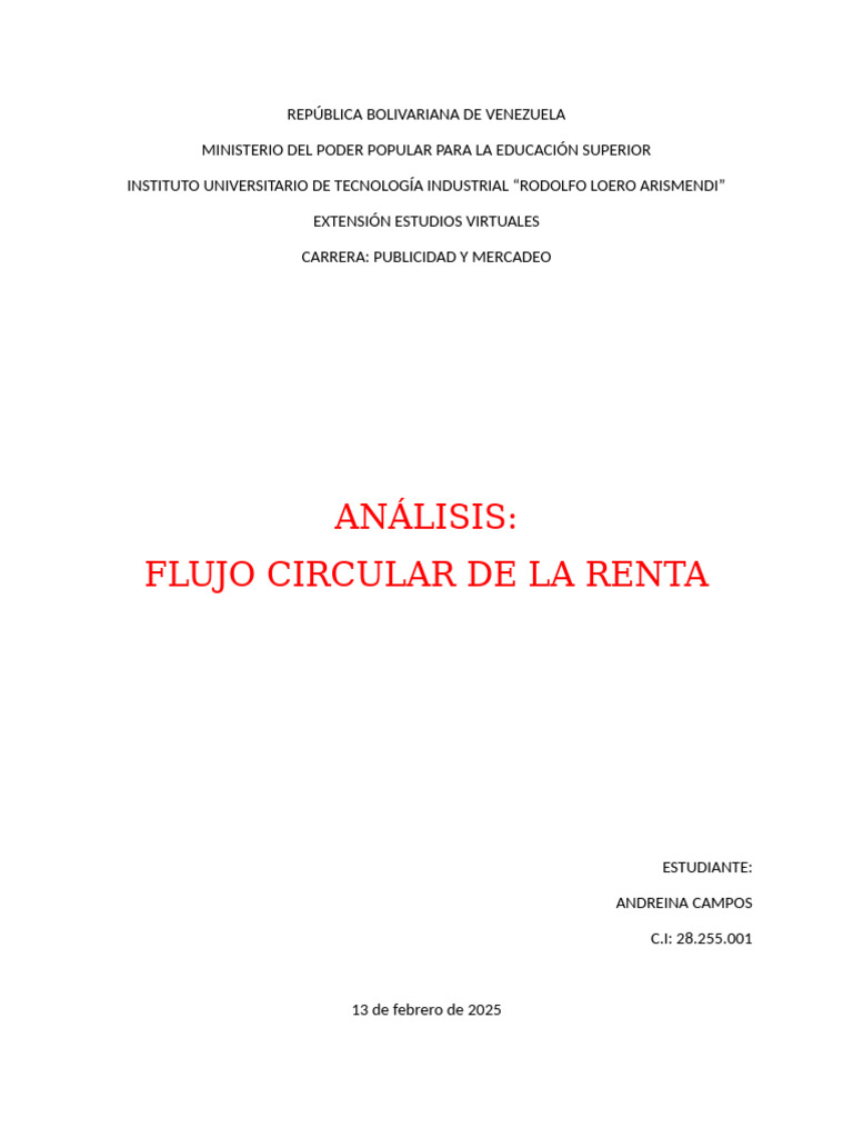 Flujo Circular de la Renta Explicado | PDF