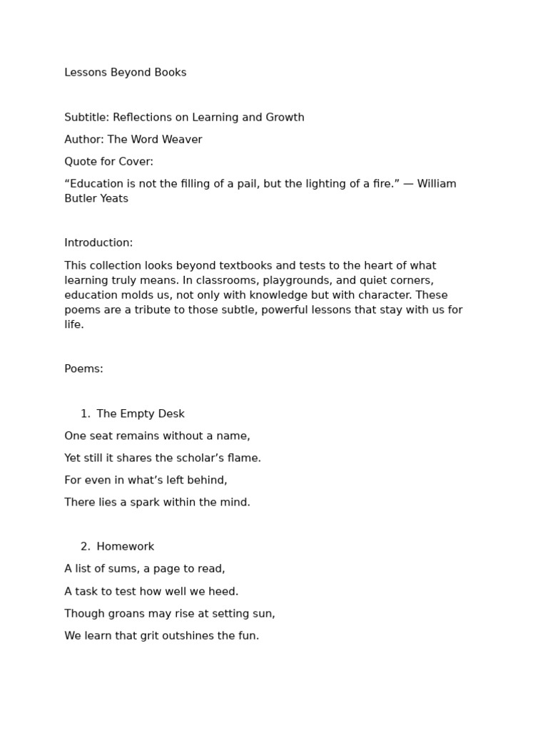 Lessons Beyond The Books | PDF