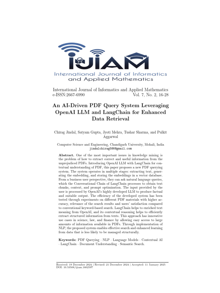 An AI-Driven PDF Query System Leveraging OpenAI LLM and LangChain For Enhanced Data Retrieval ...