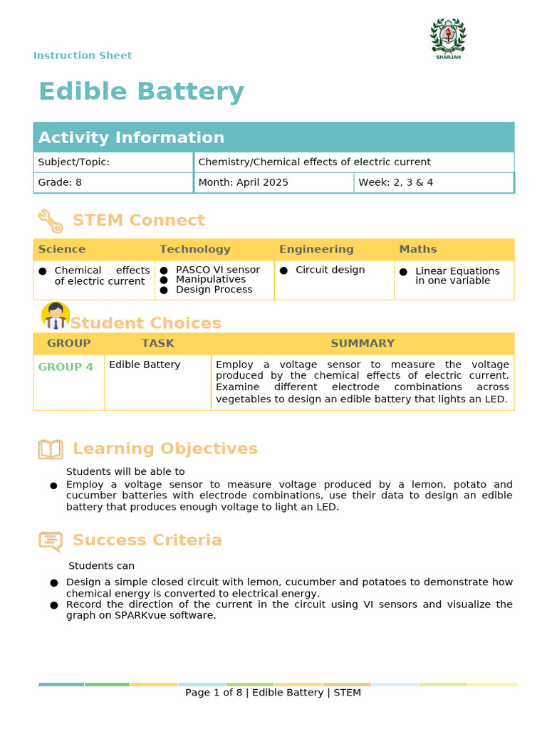 GR8_IS_G3_Edible Battery_April25_Wk1234 | PDF | Anode | Cathode