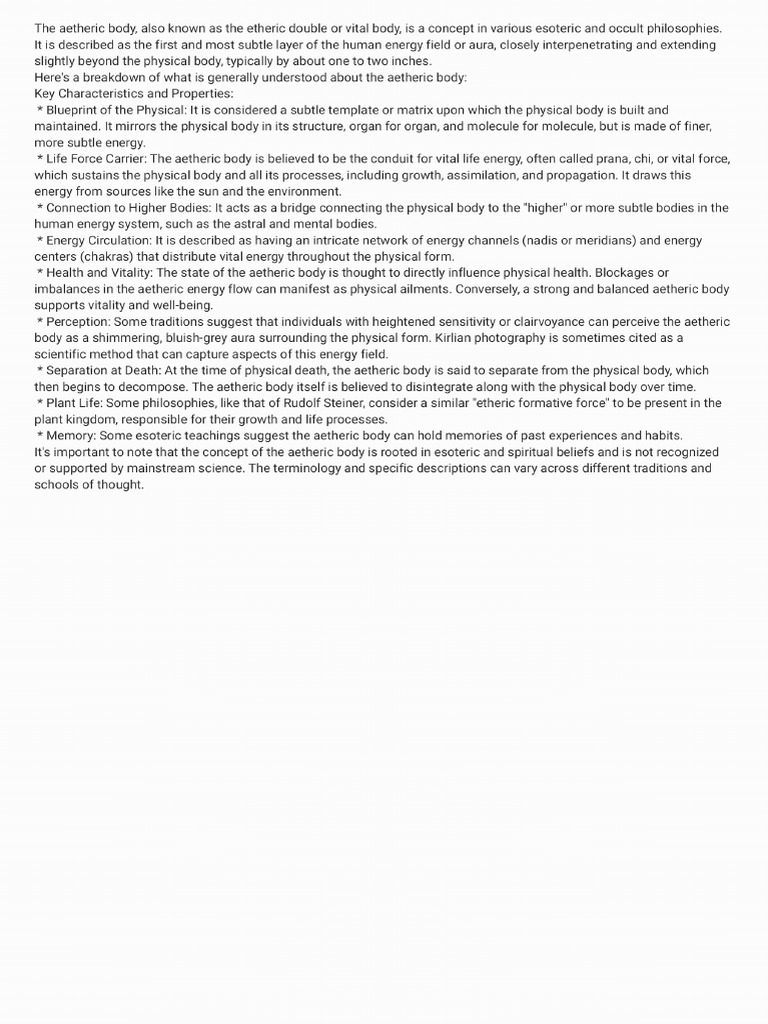 Etheric Body | PDF
