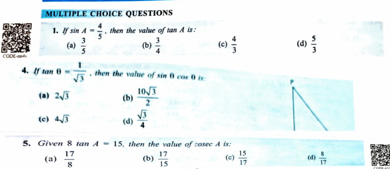 Trigonometry Multiple Choice Questions | PDF