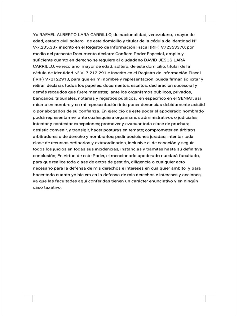 Poder Especal SR Lara | PDF