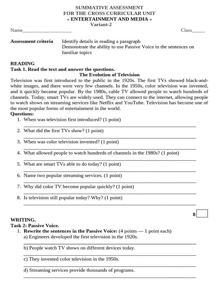 SA 5 Entertainment and Media 2 Variant | PDF | Television | Information ...