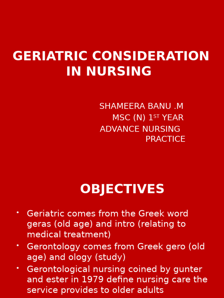 Geriatric Nursing: Key Concepts and Issues | PDF | Geriatrics | Ageing