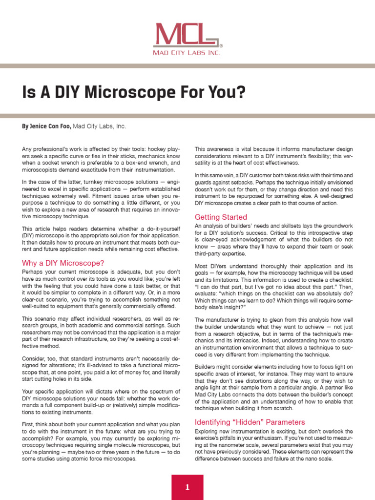 Is A DIY Microscope For You.5f5f99dcb4b7c | PDF | Microscopy | Microscope