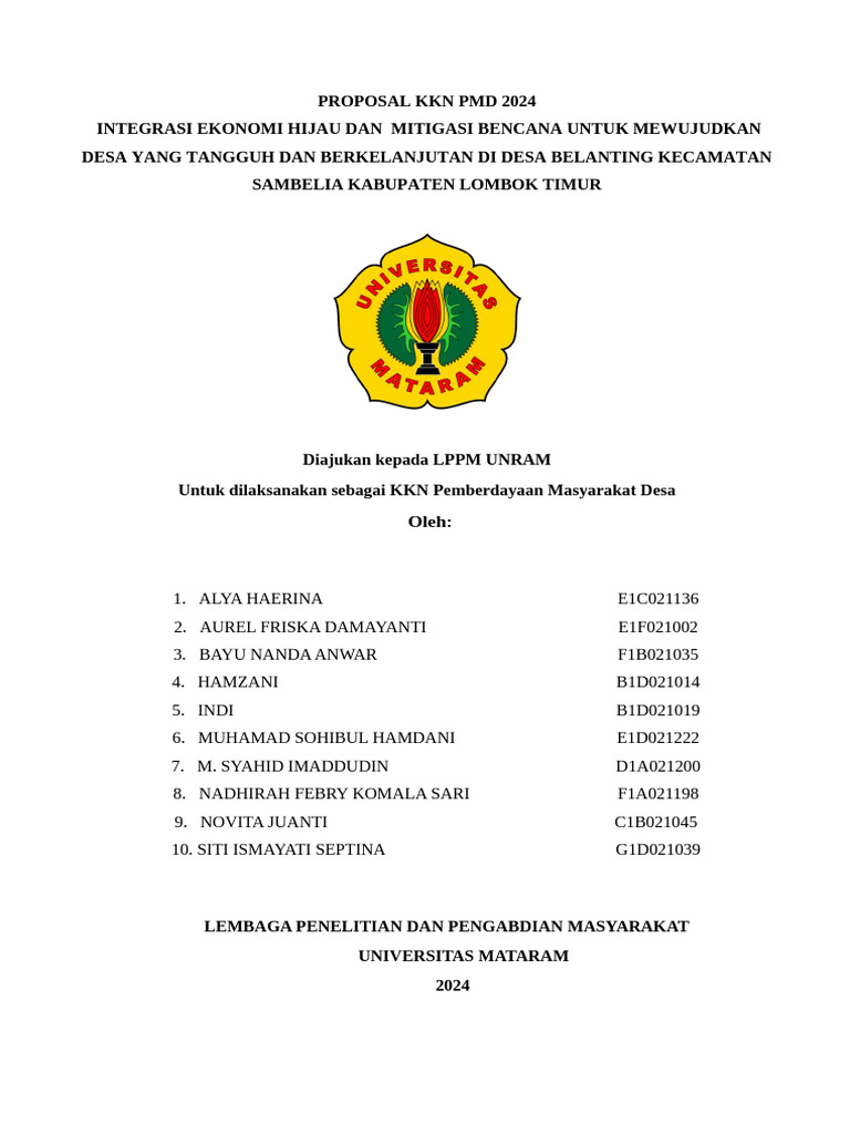 LAPORAN KKN PMD BELANTING 2024 - Copy | PDF