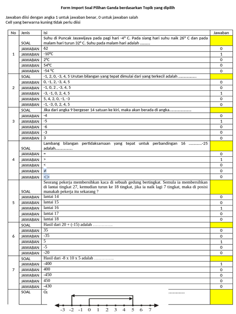 Formulir Import Soal Matematika | PDF