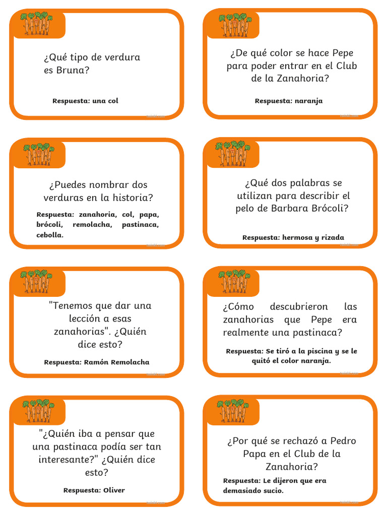 Zanahoria Preguntas 111303 | PDF | Vegetales