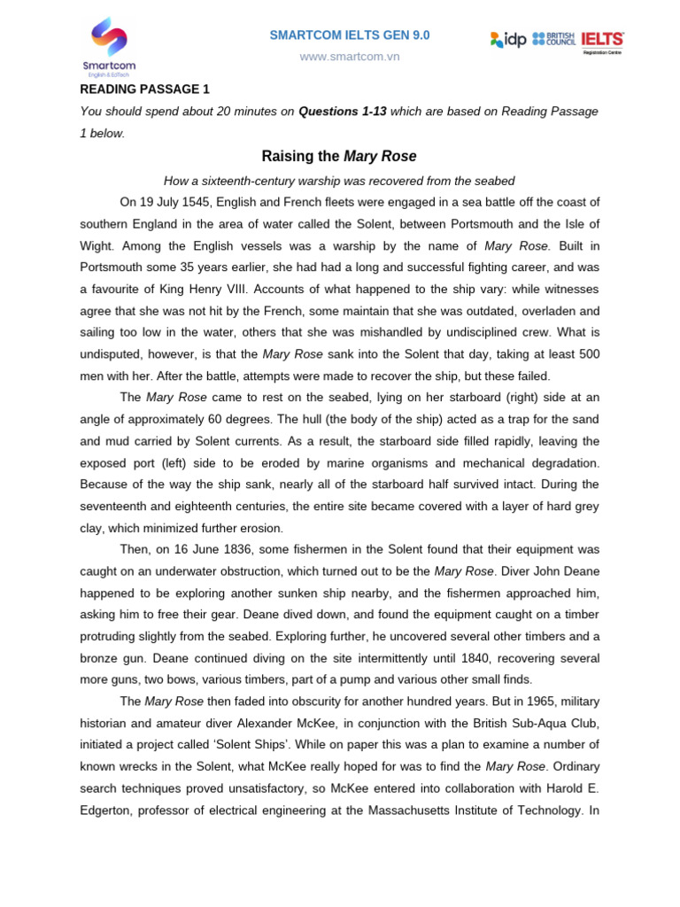 Recovery of the Mary Rose Shipwreck | PDF | Marine Salvage | Shipping
