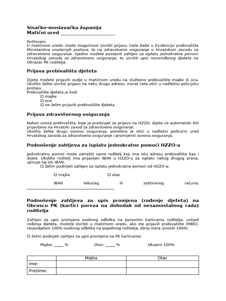 Obrazac_Zahtjev_za_roditelje | PDF