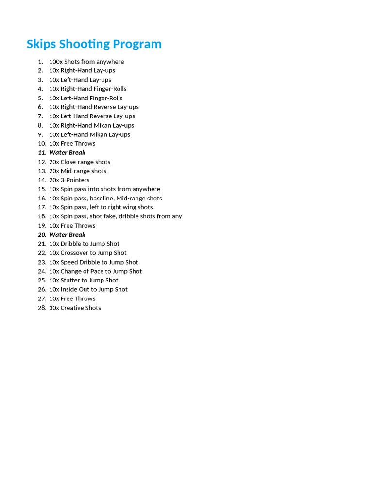 Skips Shooting Program | PDF