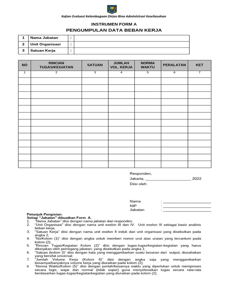 Form A Data beban kerja[1] | PDF