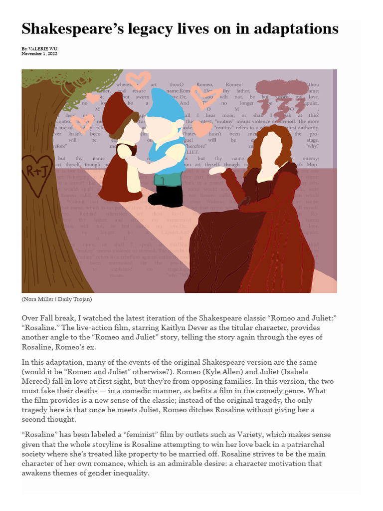 Shakespeare's Legacy Lives On in Adaptations - Daily Trojan | PDF ...