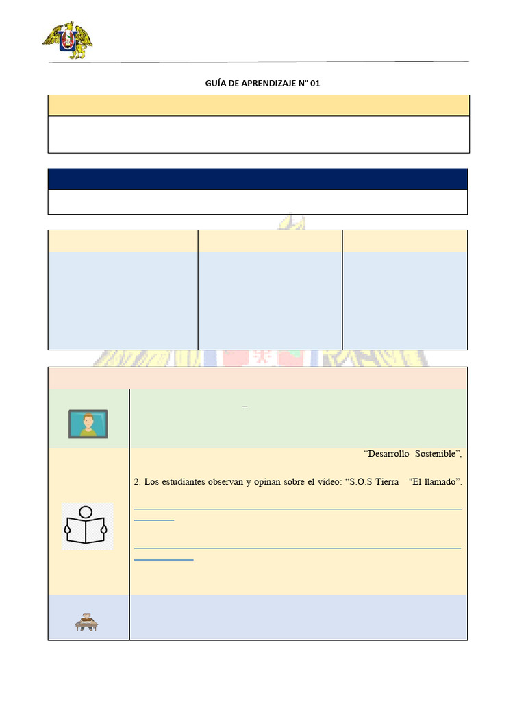Guía de Aprendizaje 01 | PDF | Desarrollo sostenible | Aprendizaje