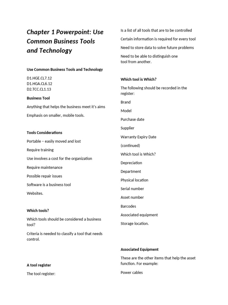 Reviewer For Applied Business Tools and Technology Prelims | PDF ...