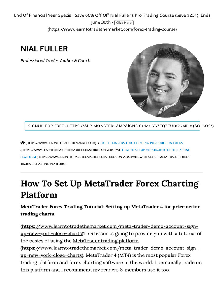 How To Set Up MetaTrader Forex Charting Platform Learn To Trade The Market | PDF