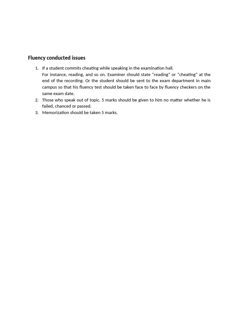 Fluency Conducted Issues | PDF