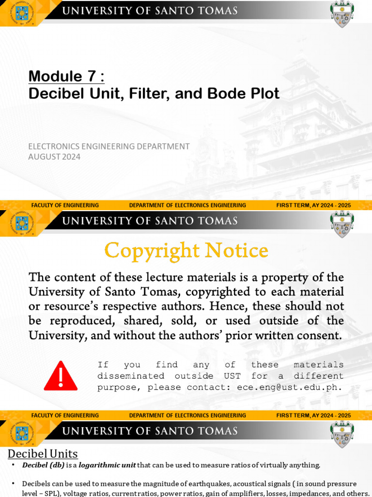 Module 7 - Decibel Units, FIlter, Bode Plot | PDF | Decibel ...