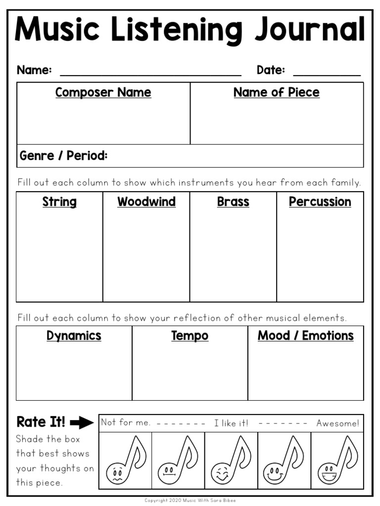 MusicListeningJournal1FREEBIE-1 | PDF