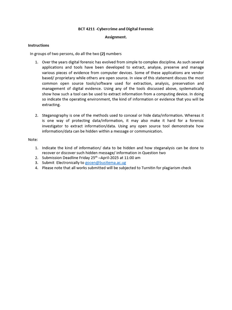 BCT 4211 - Assignment | PDF