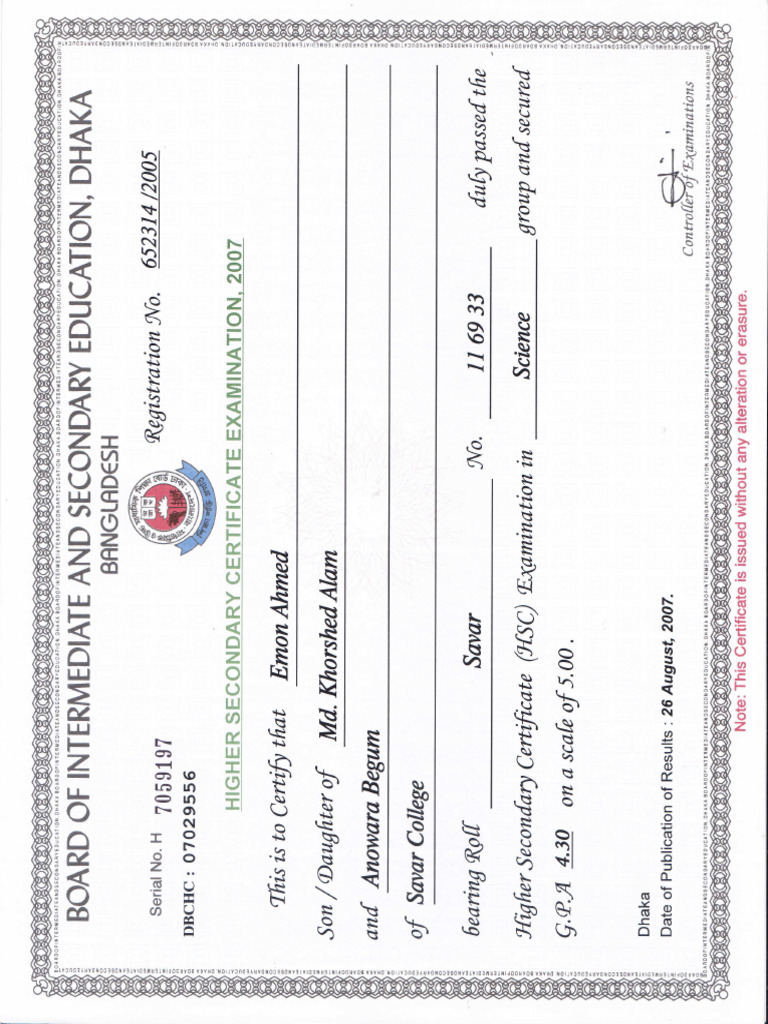 hsc emon | PDF | Educational Stages