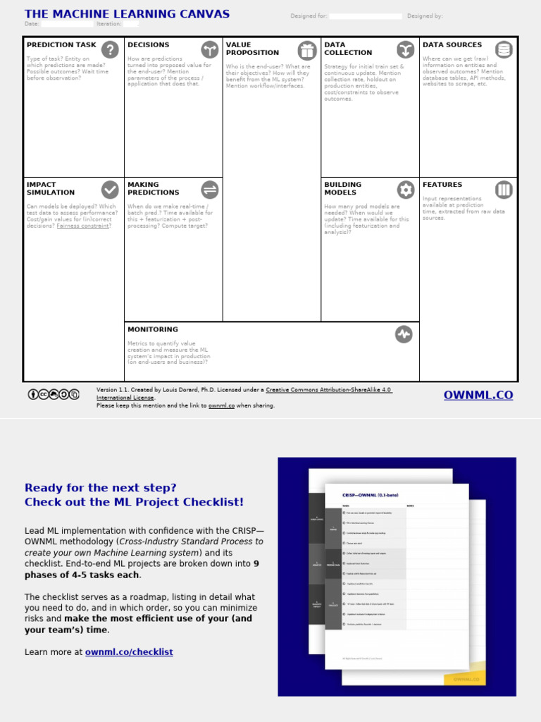 Machine Learning Canvas (v1.1) | PDF | Machine Learning | Prediction