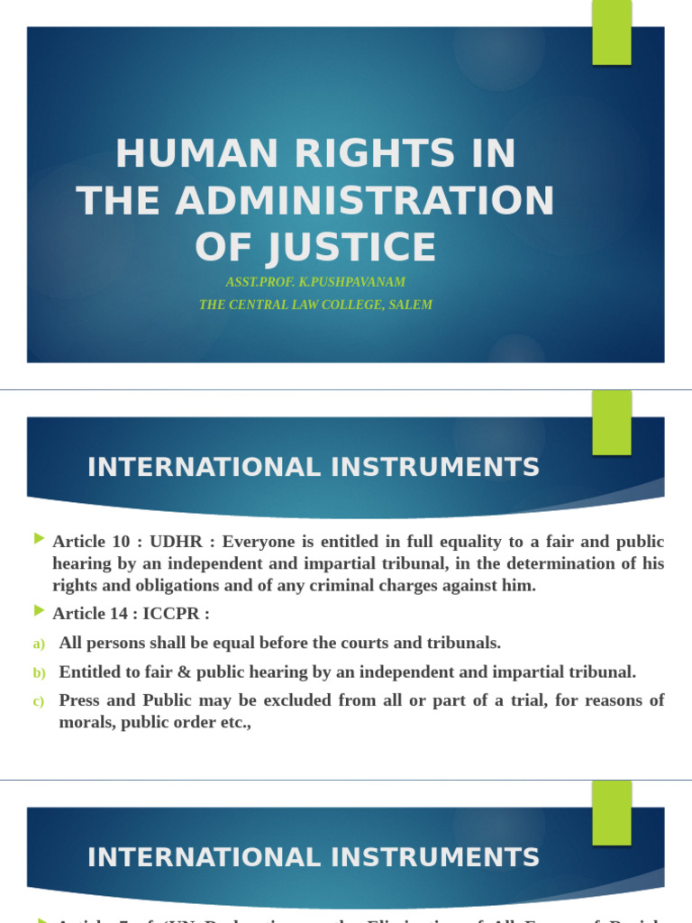 9 Human Rights in The Administration of Justice | PDF | Government ...