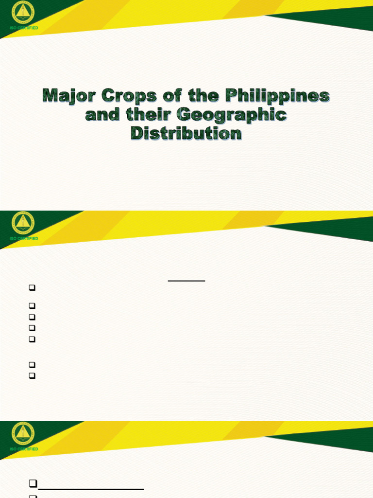 Major Crops of The Philippines and Their Geographic Distribution | PDF ...
