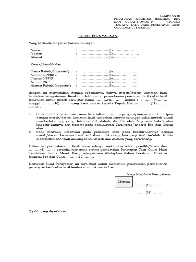 Lampiran III - Surat Pernyataan | PDF