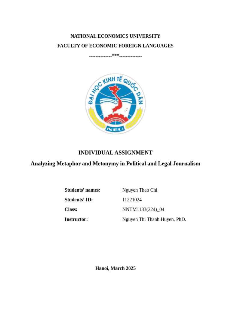 Analyzing Metaphor and Metonymy in Political and Legal Journalism | PDF ...