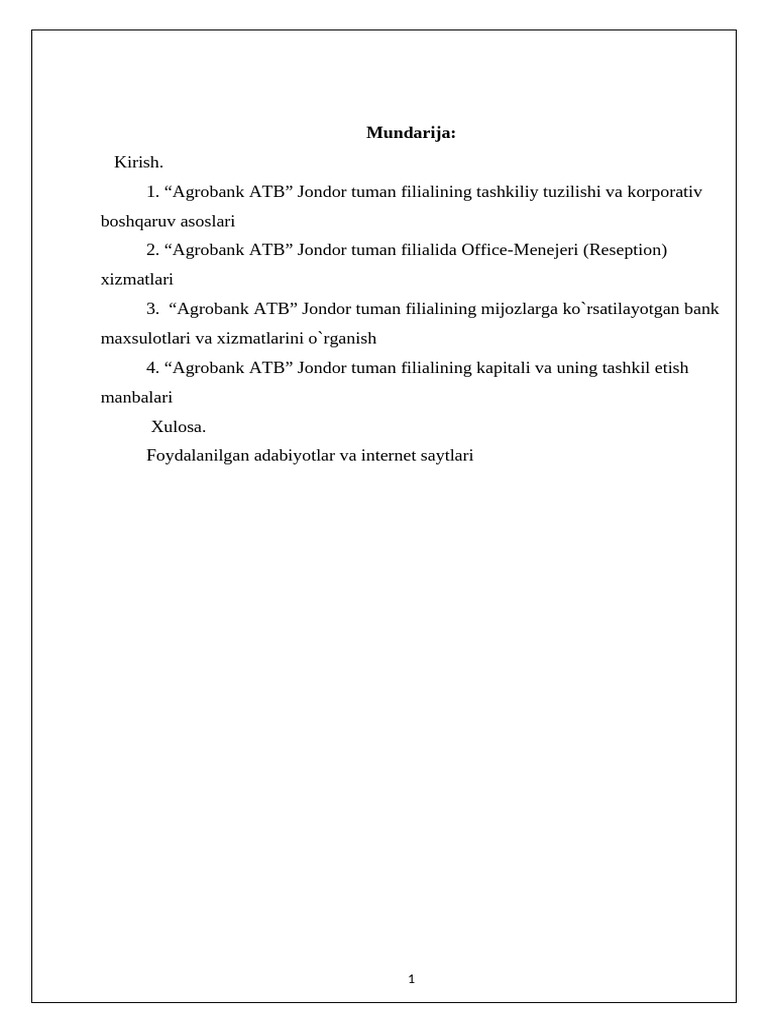 Agrobank Hisobot 2 | PDF