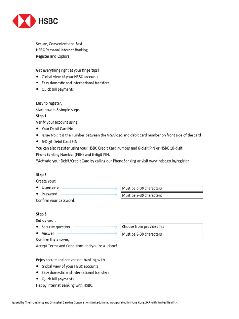 HSBC Personal Internet Banking Guide | PDF