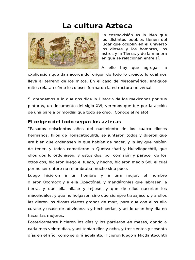 La cultura Azteca | PDF | azteca
