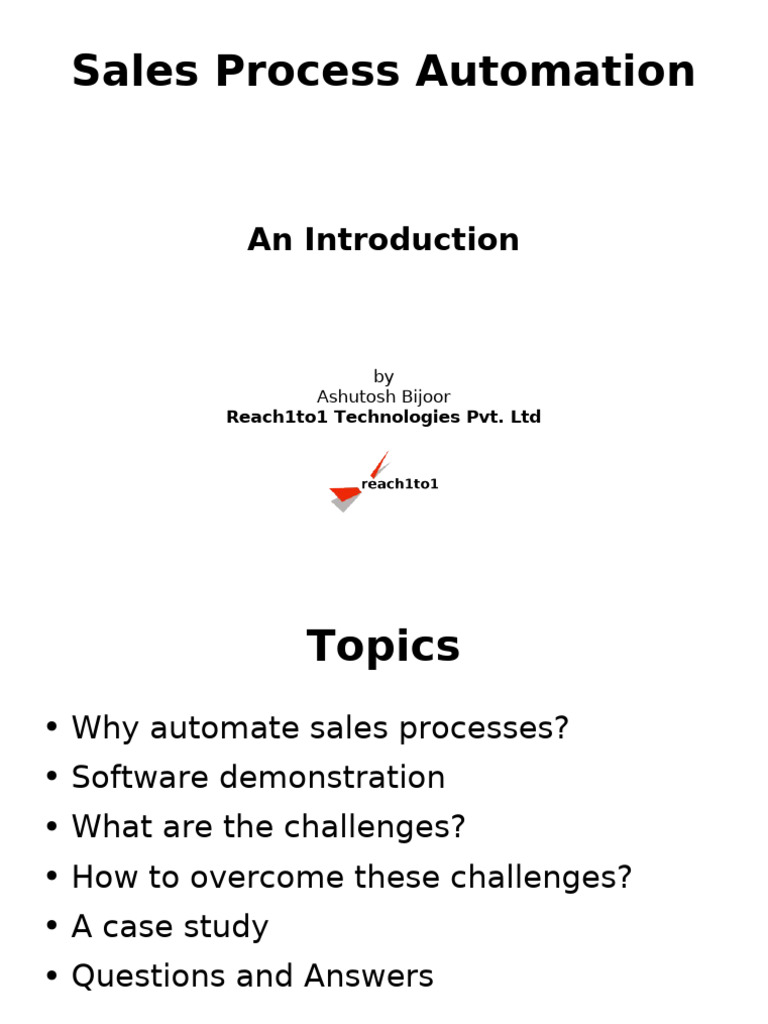 Introduction To Sales Process Automation | PDF | Economies | Business
