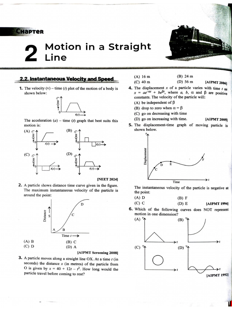 Motion in A Straight Line | PDF