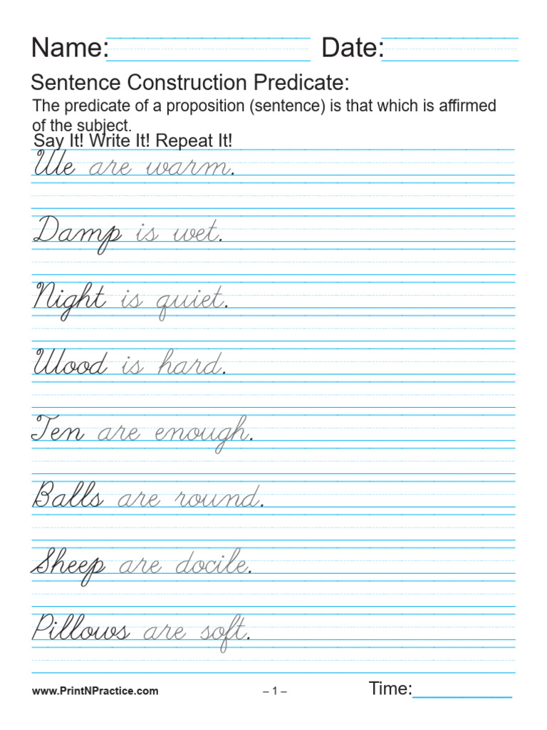 Sentence Construction 3 456c Predicate | PDF | Subject (Grammar) | Proposition