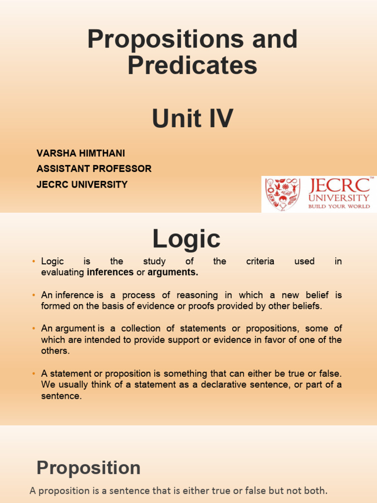 Propositions and Predicates in Logic | PDF | If And Only If | Proposition