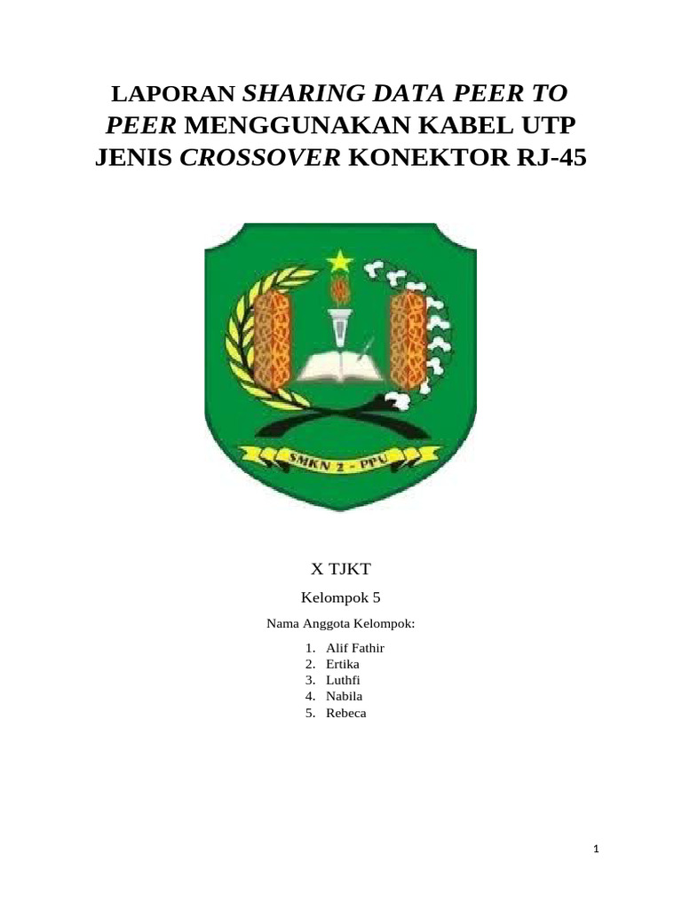 Kabel UTP Crossover untuk Jaringan P2P | PDF